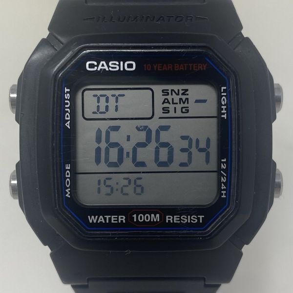 Casio W-800H Menâ s Watch Water Resistant 10BAR Stainless Steel Back ...