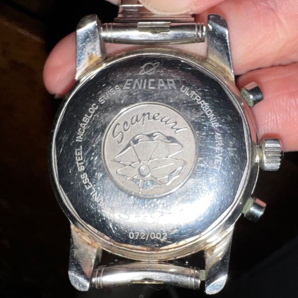 Vintage Enicar Aqua Graph MK Ia or 1b Chronograph Black Sub-dials ...
