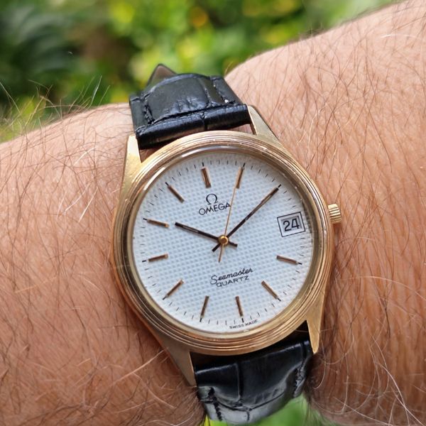 Omega Seamaster Stunning Texture White Dial Mens Watch Circa 1982 ...