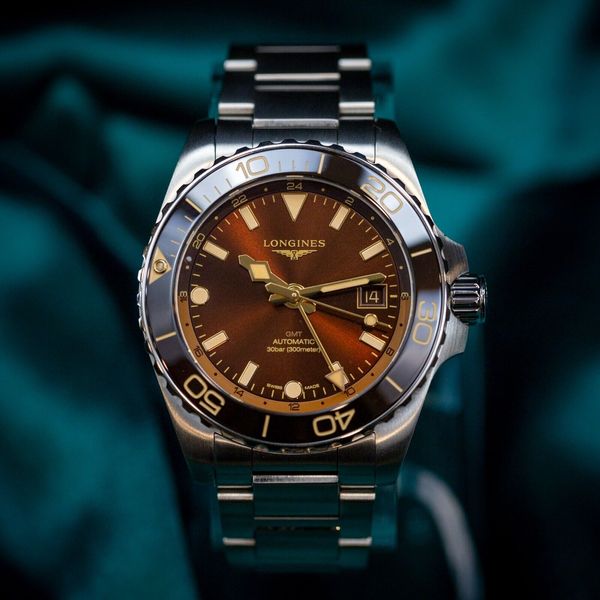 Longines HydroConquest GMT 41mm Brown Dial Steel Men's Watch L3.790.4 ...