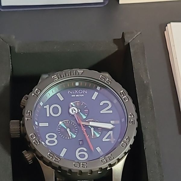 NIXON watch 51-30 CHRONO A083-2340 Black Gunmetal/Dark Blue ...