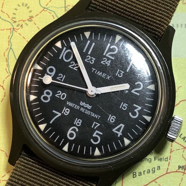 Vintage Timex Mechanical Military Field Watch 35mm Luminous Hands ...