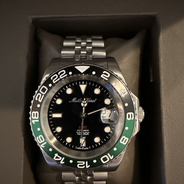 Mathey-Tissot GMT Automatic Black Dial Sprite Bezel Men's Watch ...