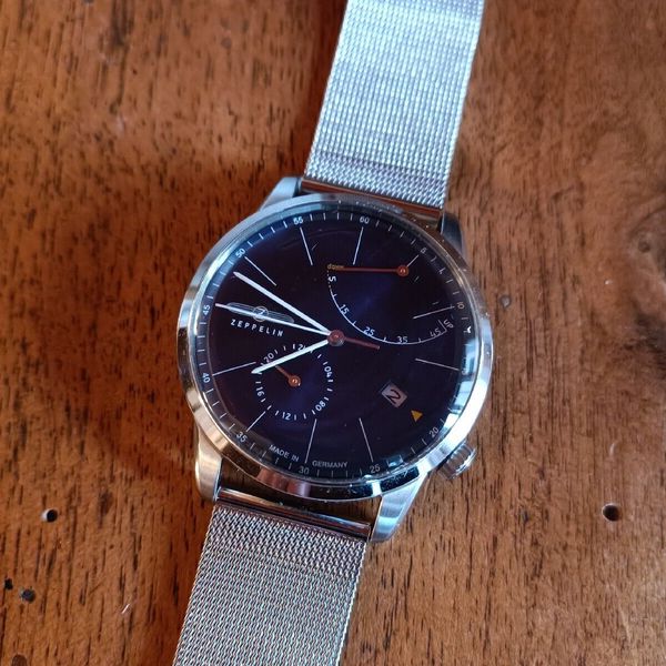 Zeppelin Flatline 8366-3 automatic Blue Power Reserve indicator ...