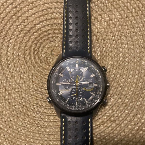 Citizen Eco Drive Blue Angels Blue Men's Watch - with OEM leather Strap ...