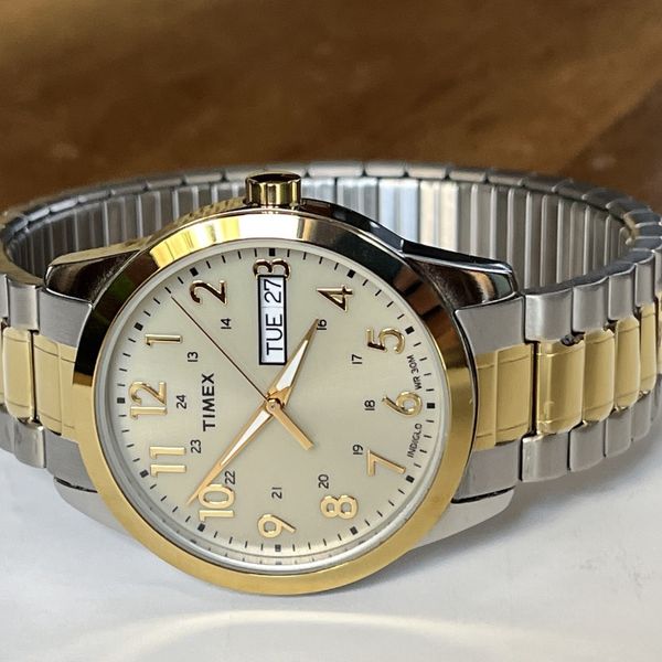 TIMEX Two-Tone 36mm Stainless Steel Expansion Men's Watch - T2M935 MSRP ...