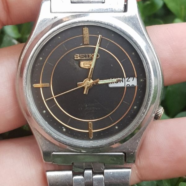 Vintage Seiko 5 Automatic 17 Jewels Black dial from Japan day date | WatchCharts Marketplace