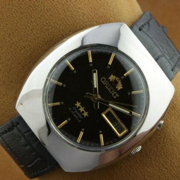 VINTAGE ORIENT 46943 AUTOMATIC MEN'S JAPAN WORKING WRIST WATCH ...36MM ...