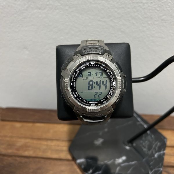 Casio Titanium Solar PAW-1100T Pathfinder Wave Ceptor 51mm Altimeter ...