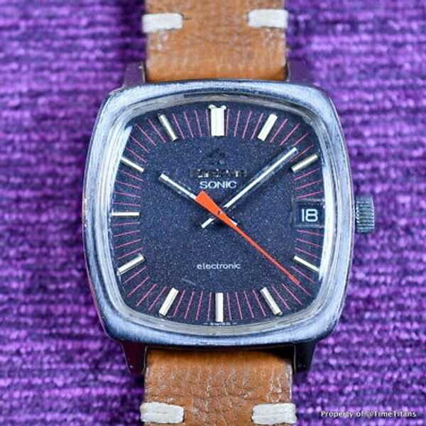 ETERNA SONIC Cal 1550 35MM CUSHION CASE TEXTURE DIAL ORANG HAND ...