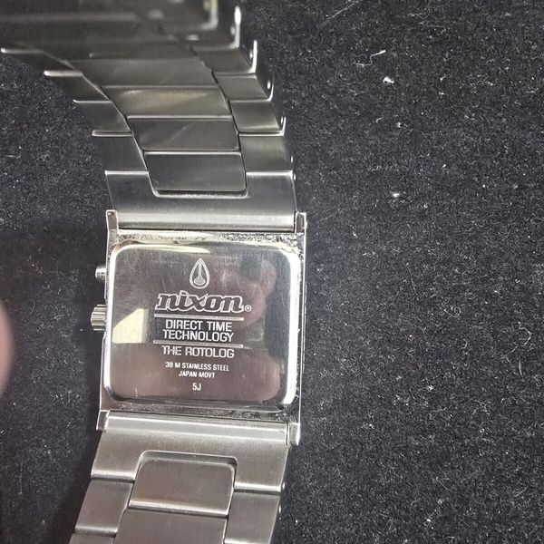 NIXON THE ROTOLOG Quartz Men's Watch Black Color Stainless Steel Width ...