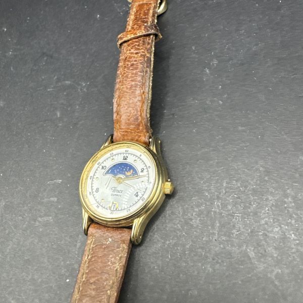 Vintage Timex 364 T Cell Quartz Watch Moon Phase Untested | WatchCharts ...