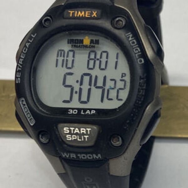 Women's TIMEX Ironman Triathlon 30 Lap Black Digital Watch T5E961 New ...