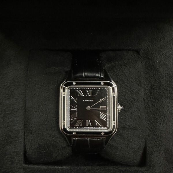 Cartier Santos Dumont Large Black Lacquer Watch WSSA0046 Excellent ...