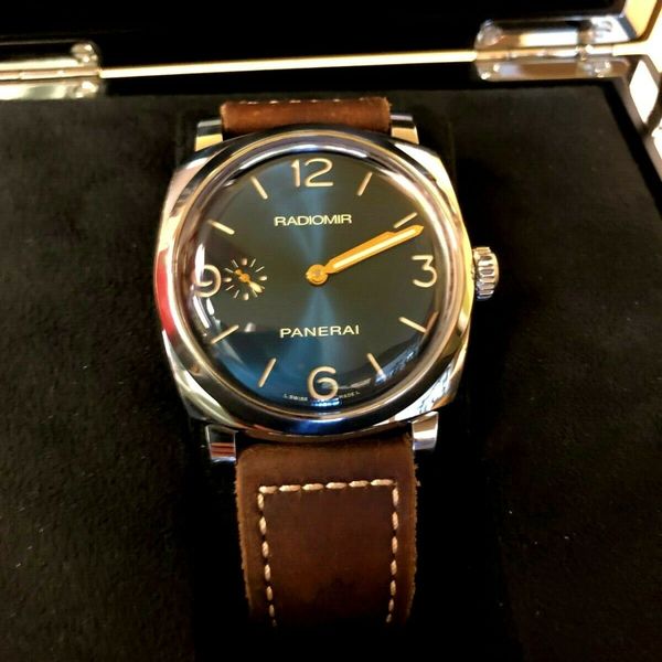 PANERAI Radiomir 1940 Limited Edition Blue Dial PAM 690 W/2 Straps ...