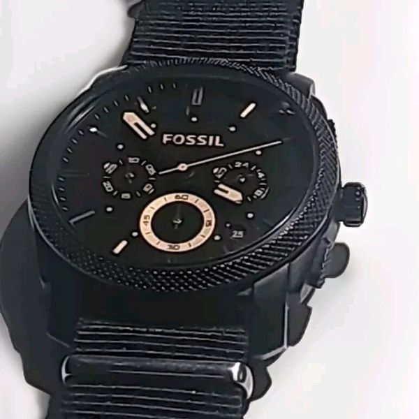 Fossil Mens Mid-Size Chronograph Black Rose Stainless Steel Watch FS ...