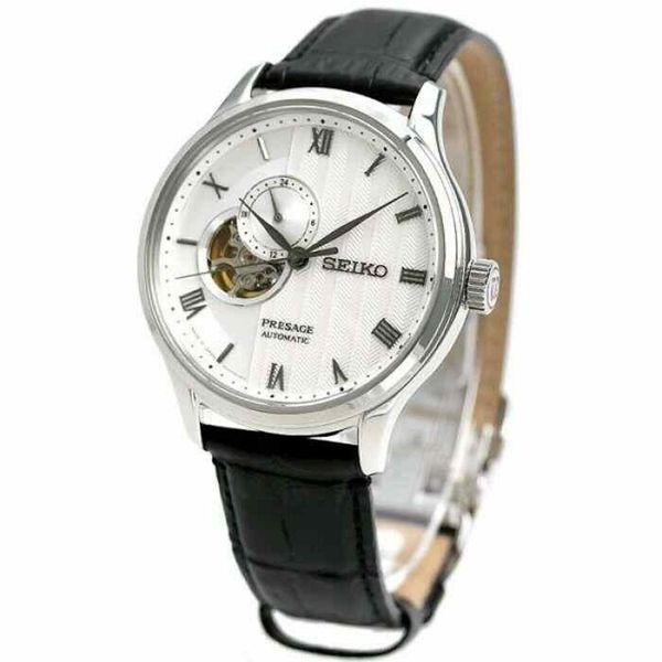SEIKO Presage SSA379J1 Zen Garden Open Heart Skeleton White Dial Watch ...