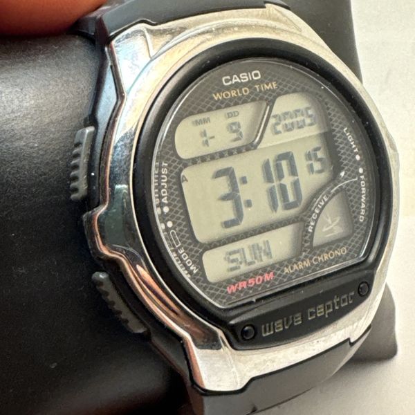 Casio Wave Ceptor Men's Quartz World Time *BAD BAND 42mm Watch WV58A ...