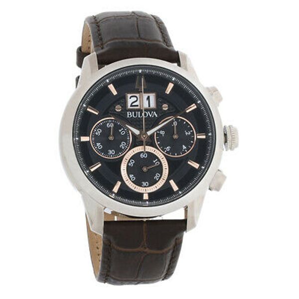 Bulova Sutton Mens Chronograph Stainless Steel Quartz Watch 96B311 ...