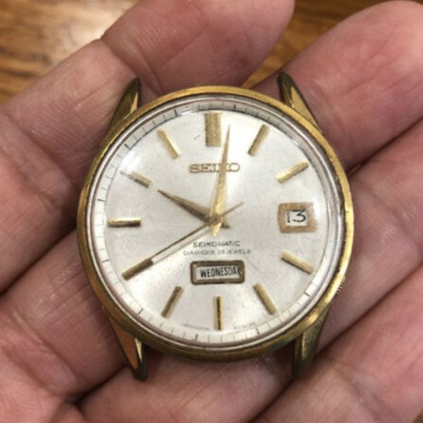 Vintage Seikomatic 25j Diashock Day At 6 Oclock Watch Project. 6206 ...