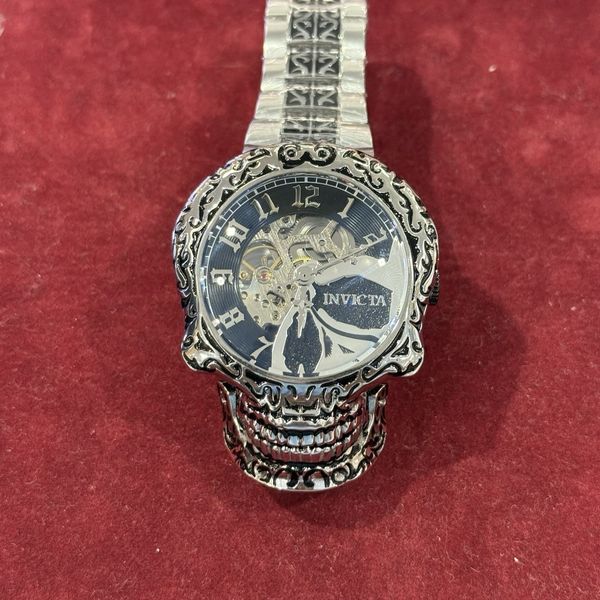 Invicta Artist Skull Automatic Skeletonized Stainless Steel 50mm Watch ...