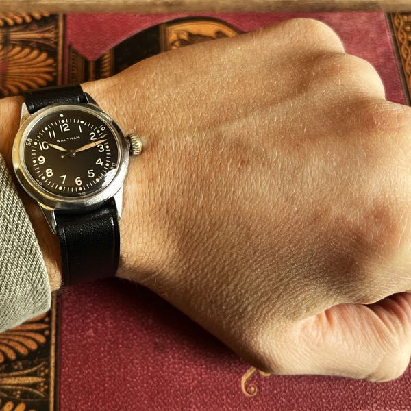 1942 WALTHAM USA WWII Pilot 16 Jewels 32mm CS Wrist Watch Military ATP ...
