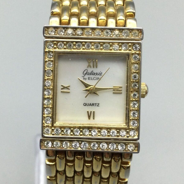 Vintage Galaxie Elgin Watch Women Reversible Dial Bling New Battery 6. ...