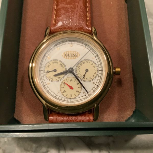 NEW Authentic Guess Mens Watch (needs new battery) White Face ...