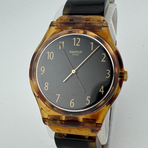 Swatch Swiss Quartz Watch Ecaille GC113 Brown Tortoise-Shell Plastic ...