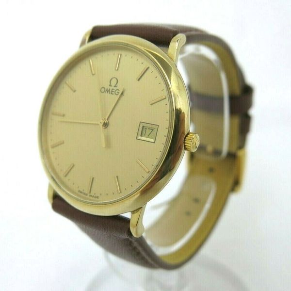 Vintage Omega DeVille 1960.312 Cal.1430 Date Gold Dial Men's Quartz ...