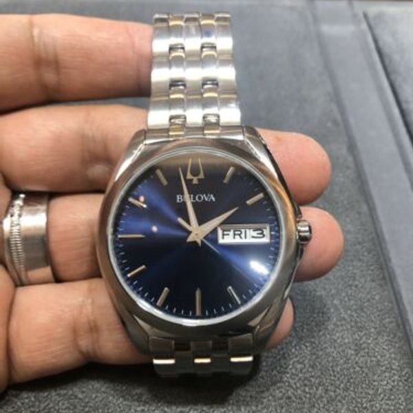Bulova 96C129 Stainless Steel Blue Dial Quartz Men's Watch ...