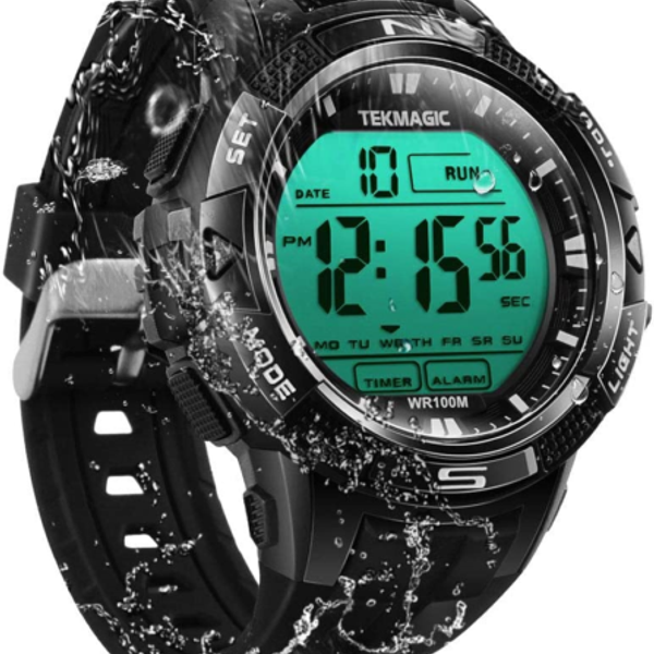 100m Digital Submersible Waterproof Swimming Wristwatch with Alarm and ...