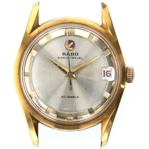 Rado RADO World Travel 30 stone case only 345602 self-winding gold dial ...