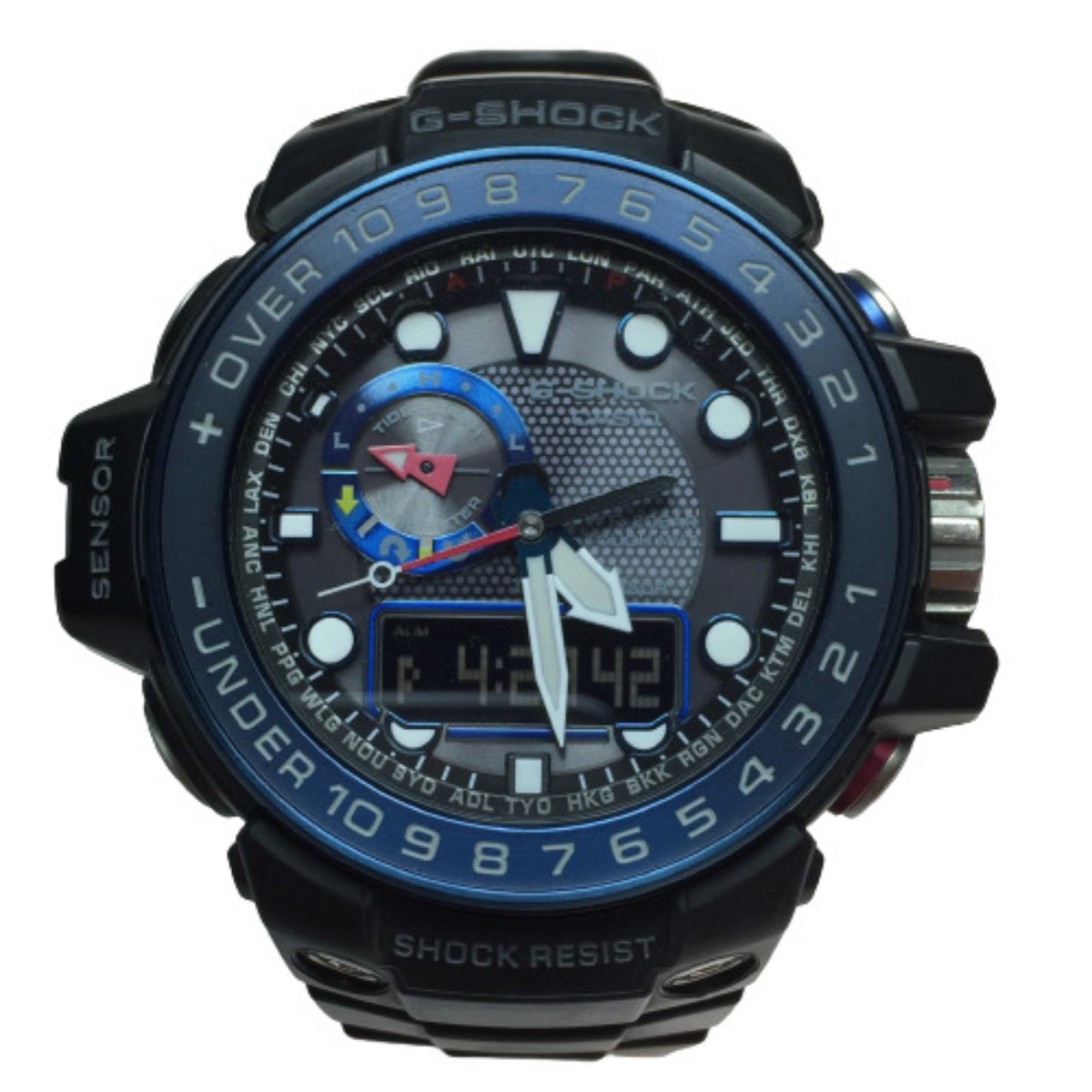 [ used ]CASIO Casio G-SHOCK Gulf master electric wave solar wristwatch ...