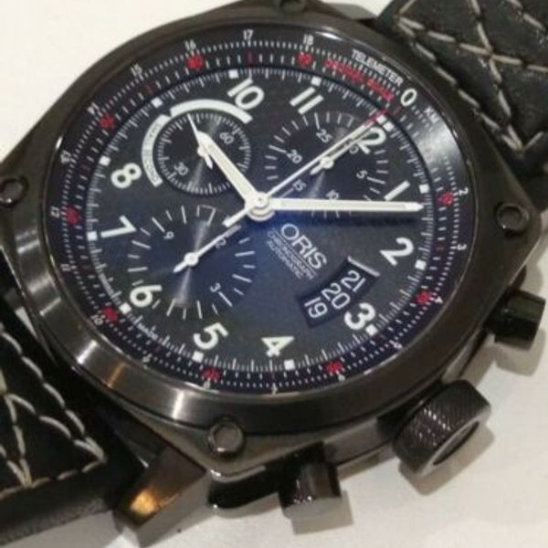 Oris Chronograph Black Dlc Coated 45mm Men's Watch 4100$ retail ...