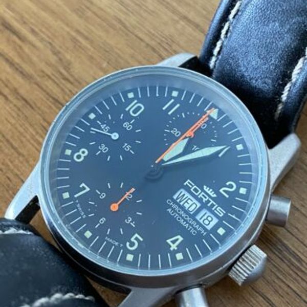 FORTIS Freeger Chronograph Automatic Vintage Watch Day Date Black ...