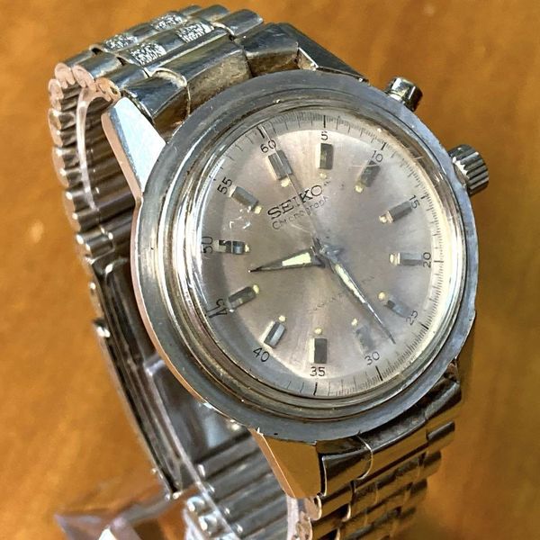 Seiko Chronograph Watch Automatic 38mm Men's Silver Dial Round Vintage ...
