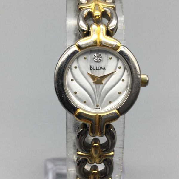 Vintage Bulova Watch Women 20mm Silver Gold Tone 1998 98P15 New Battery 7" | WatchCharts