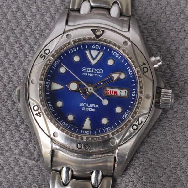 Seiko Kinetic Pipin Scuba Divers watch 5M43 0D70, SBBW069, Refurbished, J73 [$250 USD ...