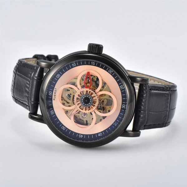 KUERST Mens Watch Four Leaf Automatic Mechanical Skeleton Statement ...