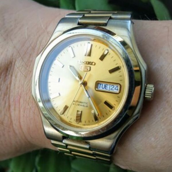 Seiko 5 SNKK52 'Nautilus' 'Seikonaut' Gold 7S26 03R0 Automatic Watch ...
