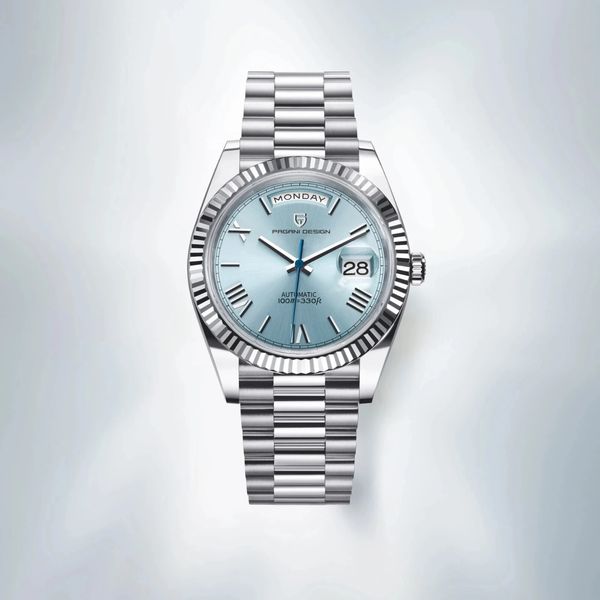 PAGANI DESIGN DD36 Sky Blue Dial Automatic Watch 36mm Silver Stainless ...