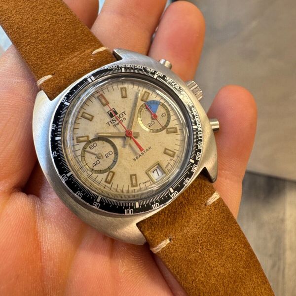 Tissot Seastar Chronograph Valjoux 7734 Stainless Steel Vintage Swiss ...