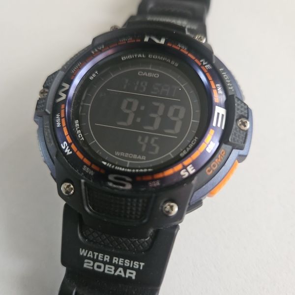 CASIO WATCH SGW-100 [3157] 5-ALARMS WORLD TIME TWIN SENSOR COMPASS ...