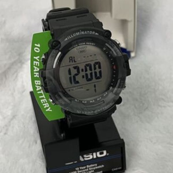 CASIO WR ILLUMINATOR DIGITAL MEN'S WRISTWATCH 3502 AE-1500WH BLACK ...