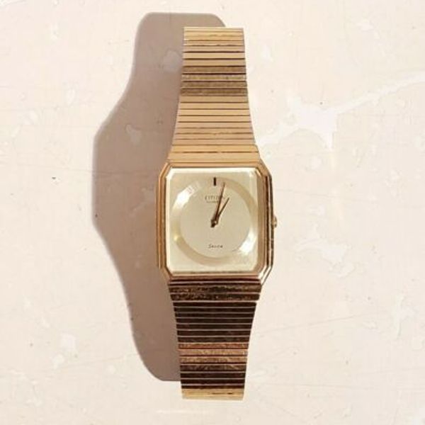 Vintage Citizen Seven Men's Quartz Watch Classic 1984 Gold Tone Square ...