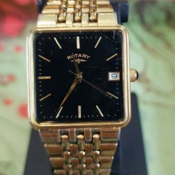 Vintage Mens Rotary Electro Gold Plated Watch with date -3 Microns. New ...