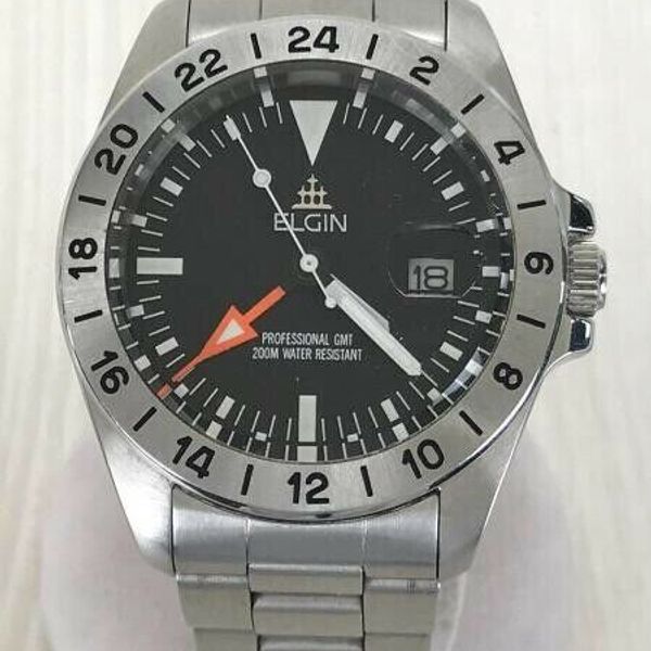 Vintage Elgin-Citizen 6M17 Quartz 39mm McQueen 1655 Explorer GMT Homage ...