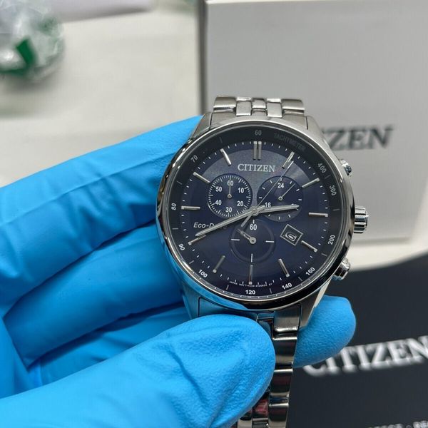 Citizen Eco-Drive Chronograph Blue Date Display Watch AT2141-52L - USED ...