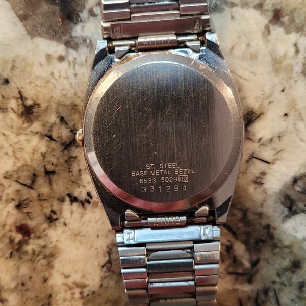Vintage Seiko Men 6533-5029 Dress Silver/Gold Tone Dial Day Date Quartz ...